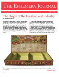 Ephemera Journal | Published by the Ephemera Society of America