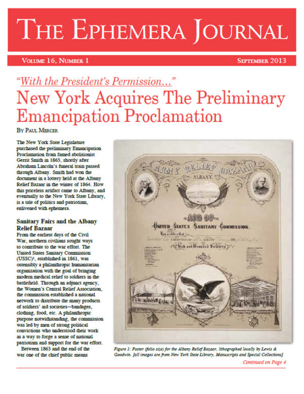 Ephemera Journal | Published by the Ephemera Society of America