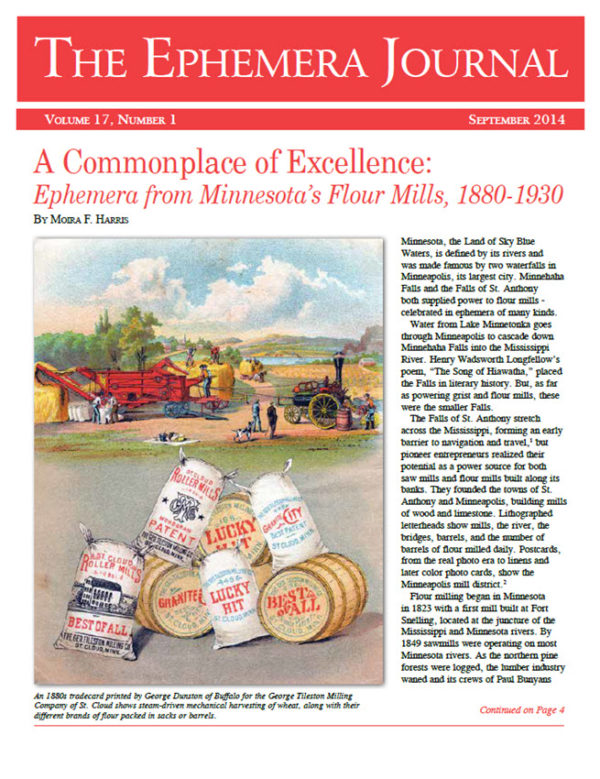 Ephemera Journal | Published by the Ephemera Society of America
