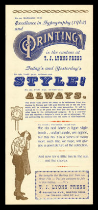 Ephemera Society of America | TJ Lyons, Boston’s Old-Timey Printer