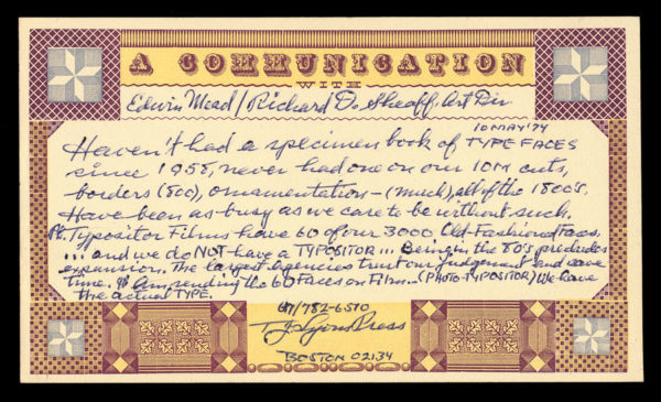Ephemera Society of America | TJ Lyons, Boston’s Old-Timey Printer