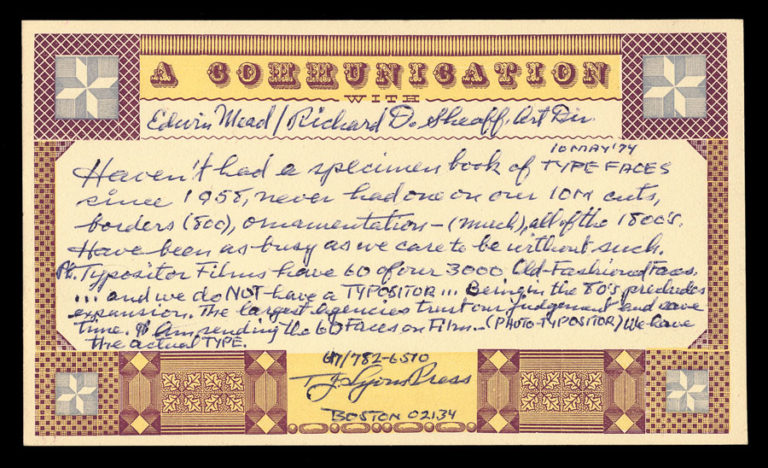 Ephemera Society of America | TJ Lyons, Boston’s Old-Timey Printer