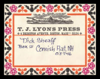 Ephemera Society of America | TJ Lyons, Boston’s Old-Timey Printer