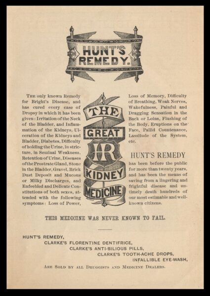 Ephemera Advertising | Hunt's Remedy | Advertising History