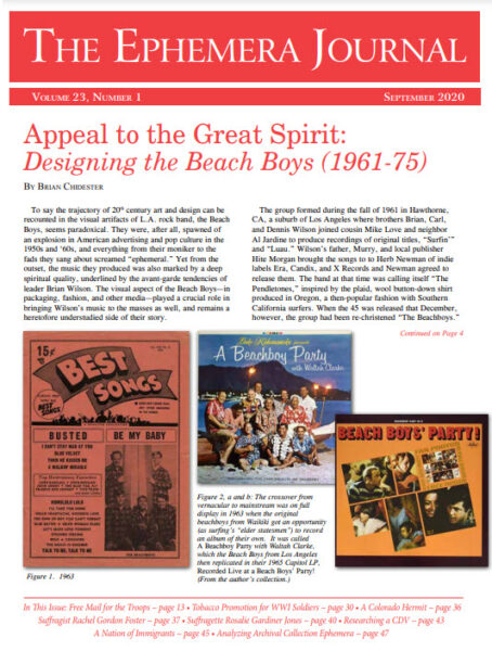 Ephemera Journal | Published by the Ephemera Society of America